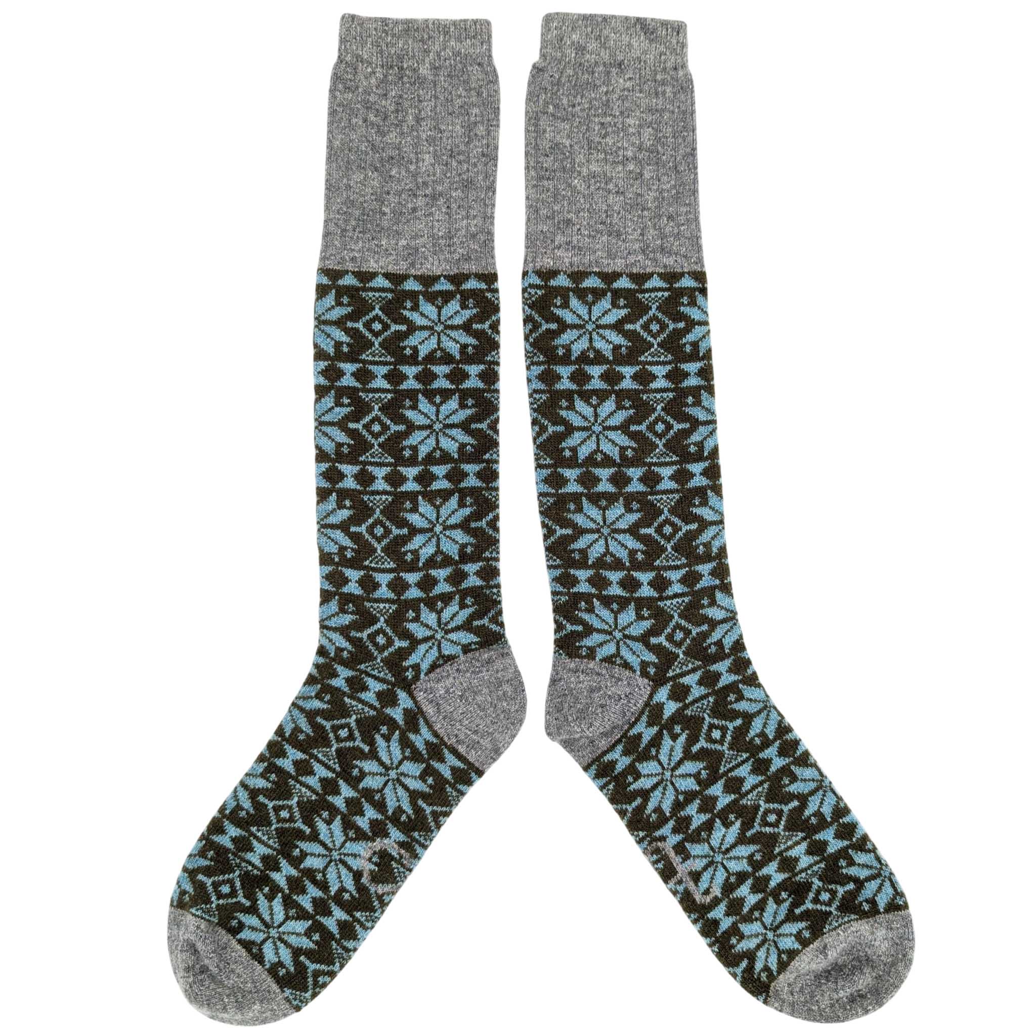 Women's Fir-Green & Jade Fair Isle Lambswool Knee Socks – Catherine Tough