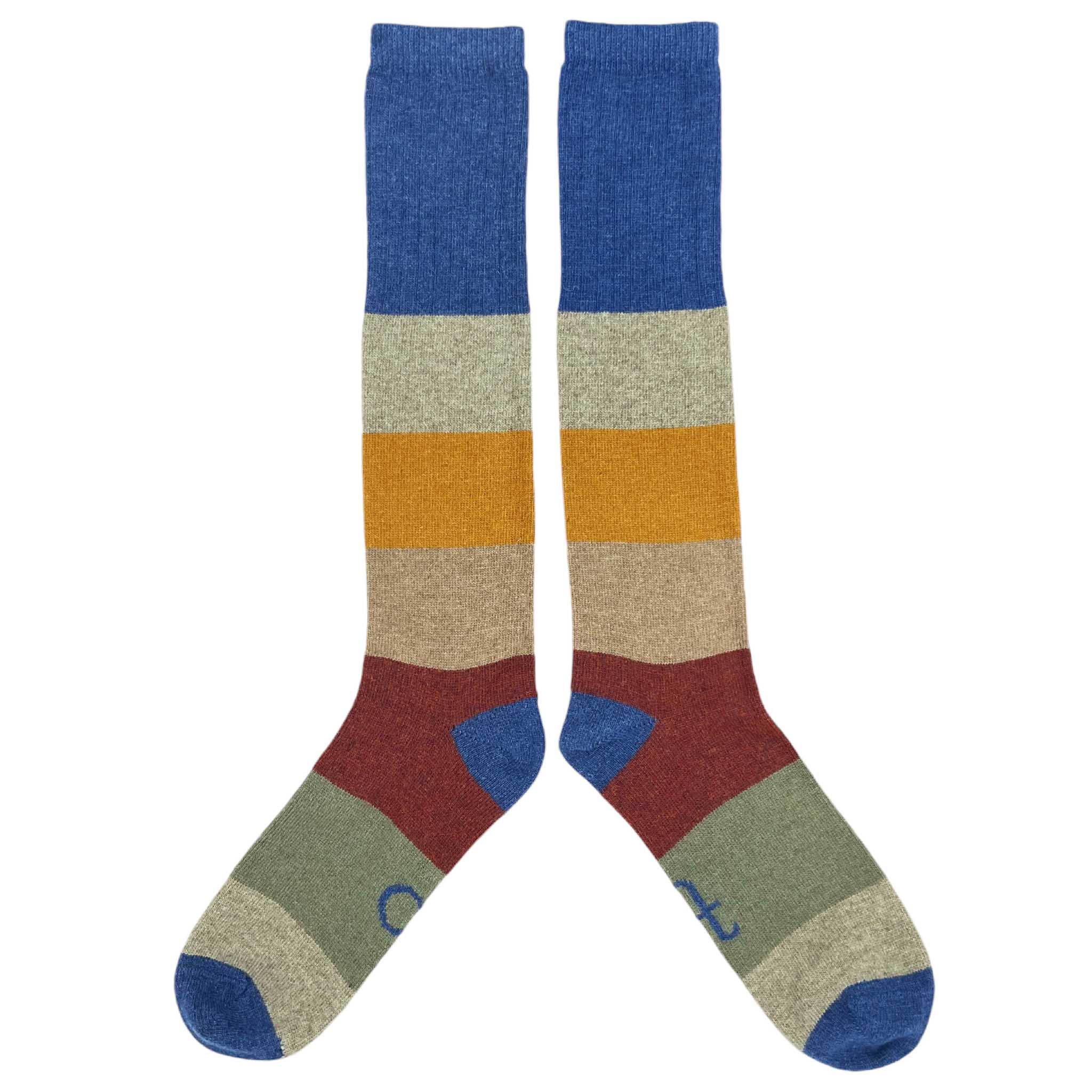 Soft Men's Navy Block Lambswool Long Socks – Catherine Tough