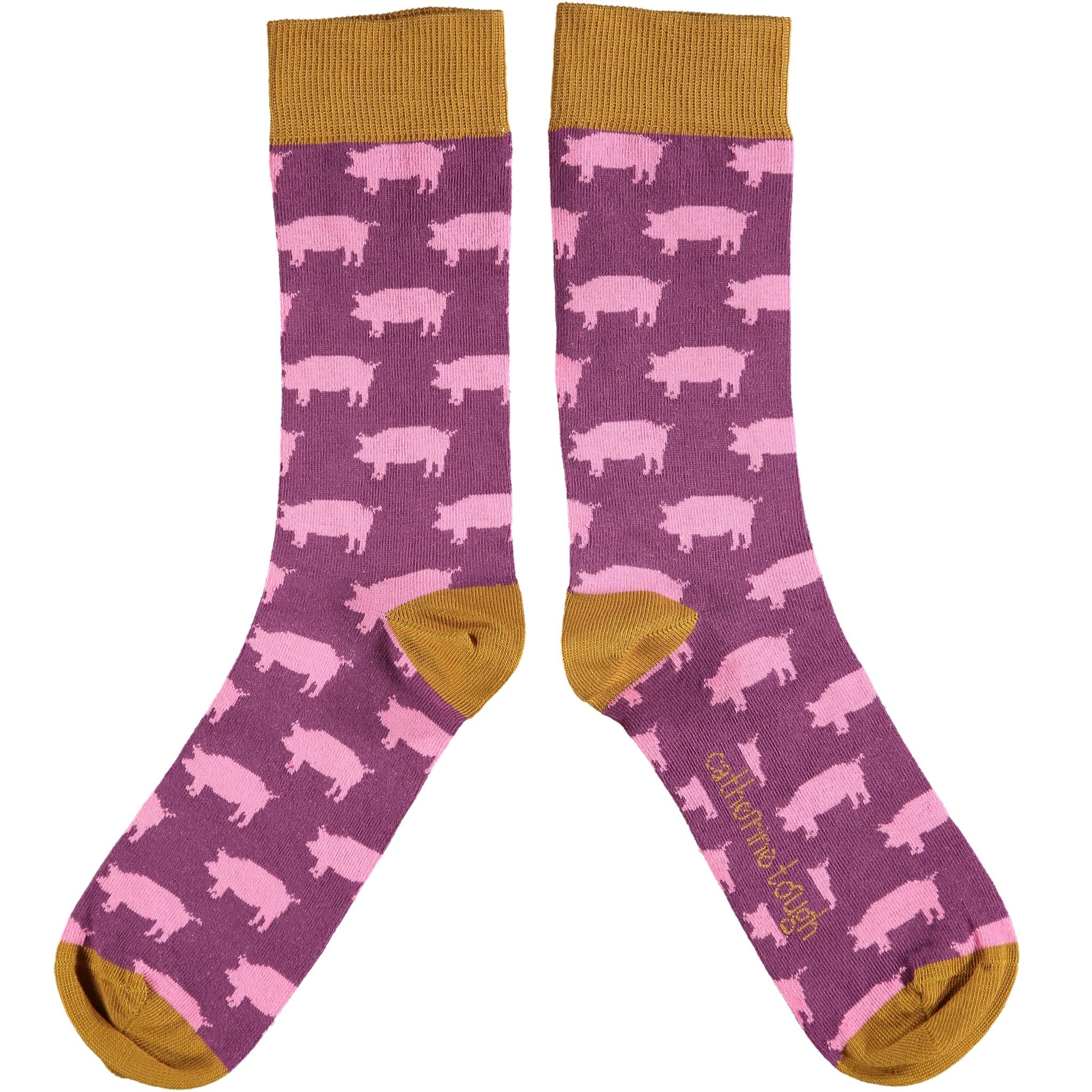 Men's Plum Pig Organic Cotton Ankle Socks – Catherine Tough