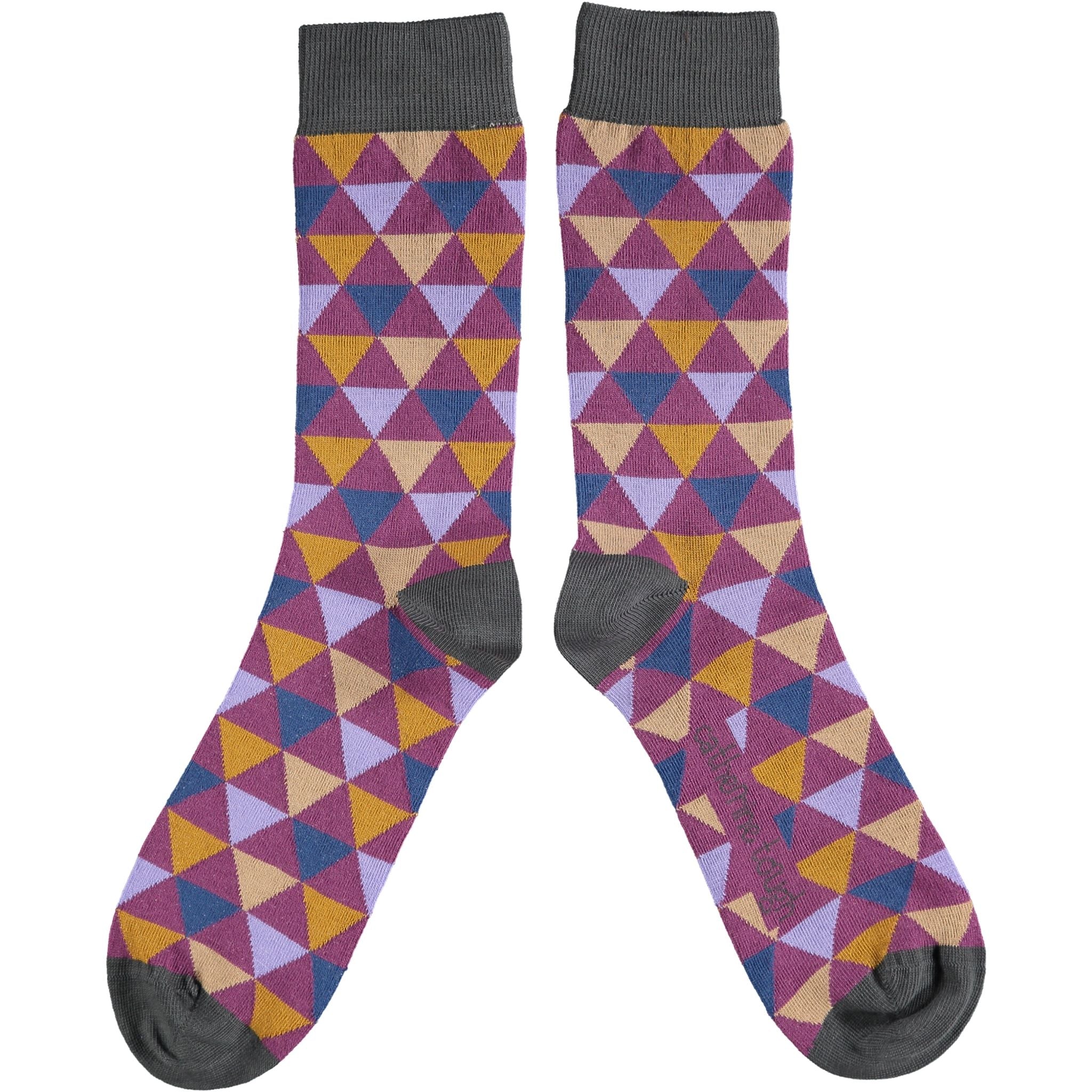 Men's Plum Triangle Organic Cotton Ankle Socks – Catherine Tough