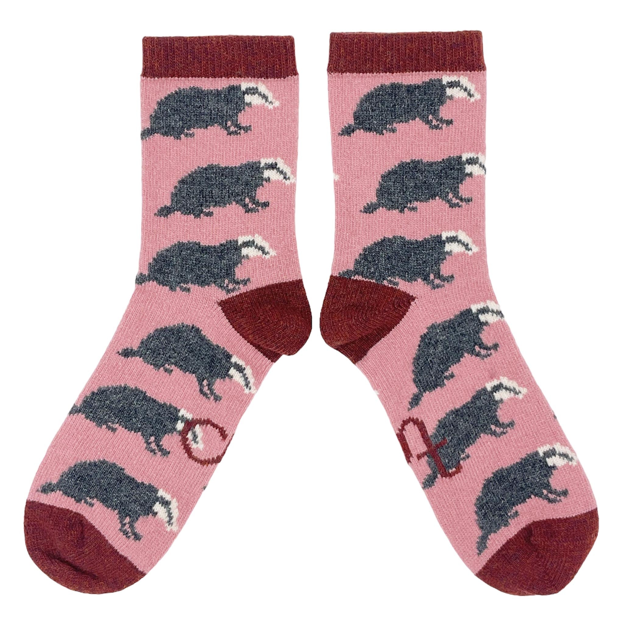 Women's Dusky Pink Badgers Lambswool Socks – Catherine Tough