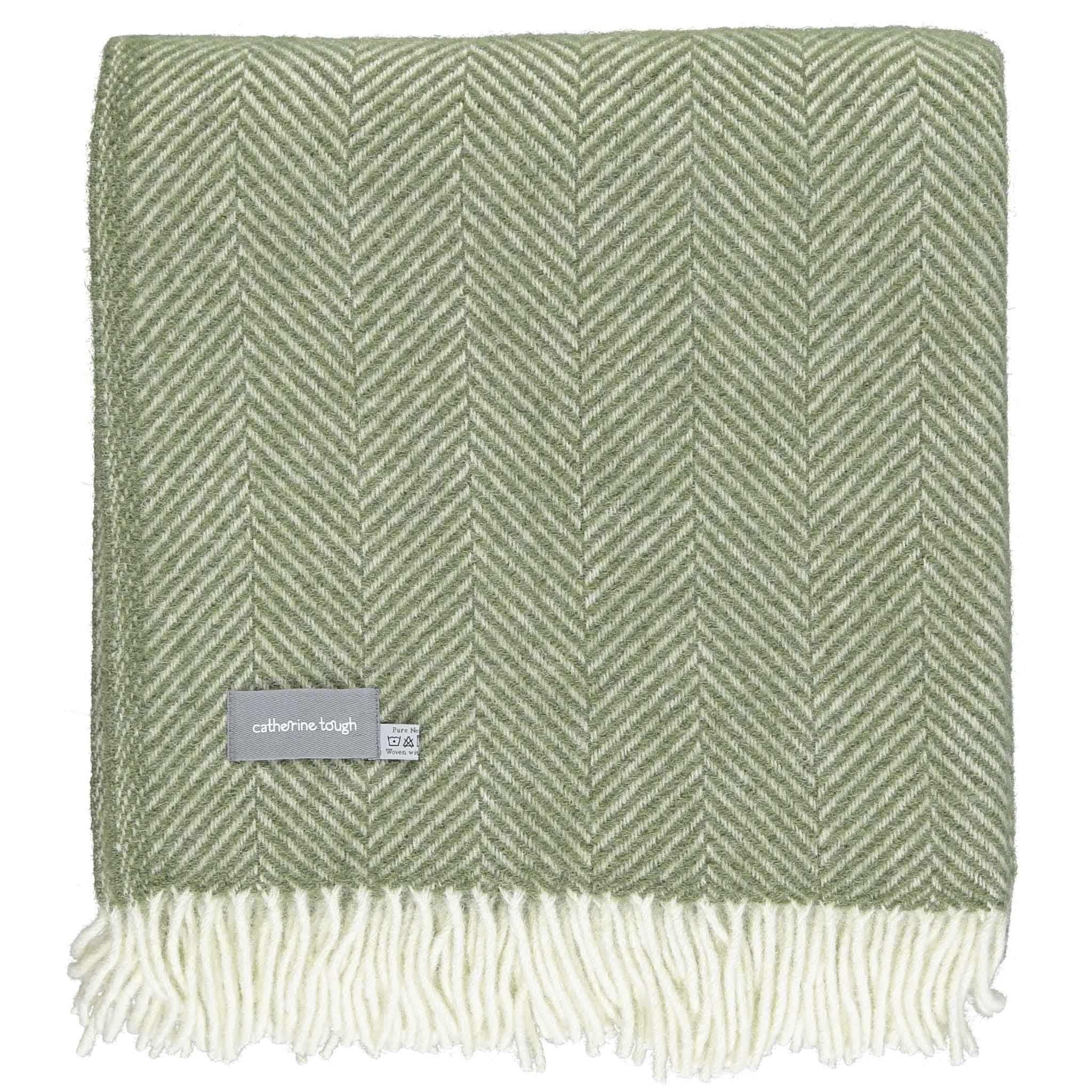 Olive Green Fishbone Wool Throw – Catherine Tough